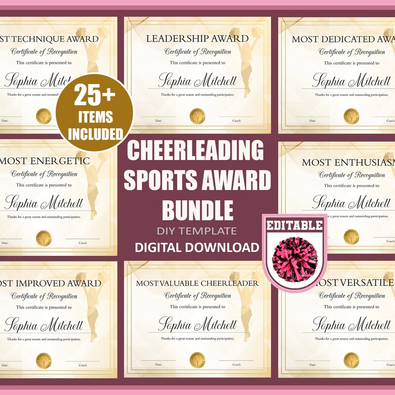 Cheer Award Template - Etsy