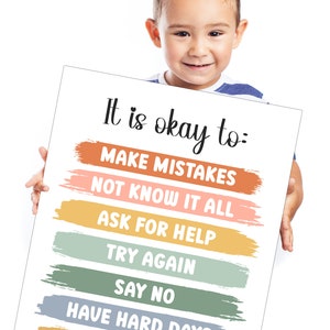 It's Okay to Poster, Classroom Quotes, Classroom Wall Art Digital ...