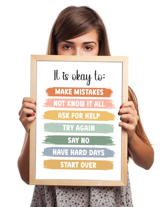 It's Okay To Poster, Classroom Quotes, Classroom Wall Art Digital ...