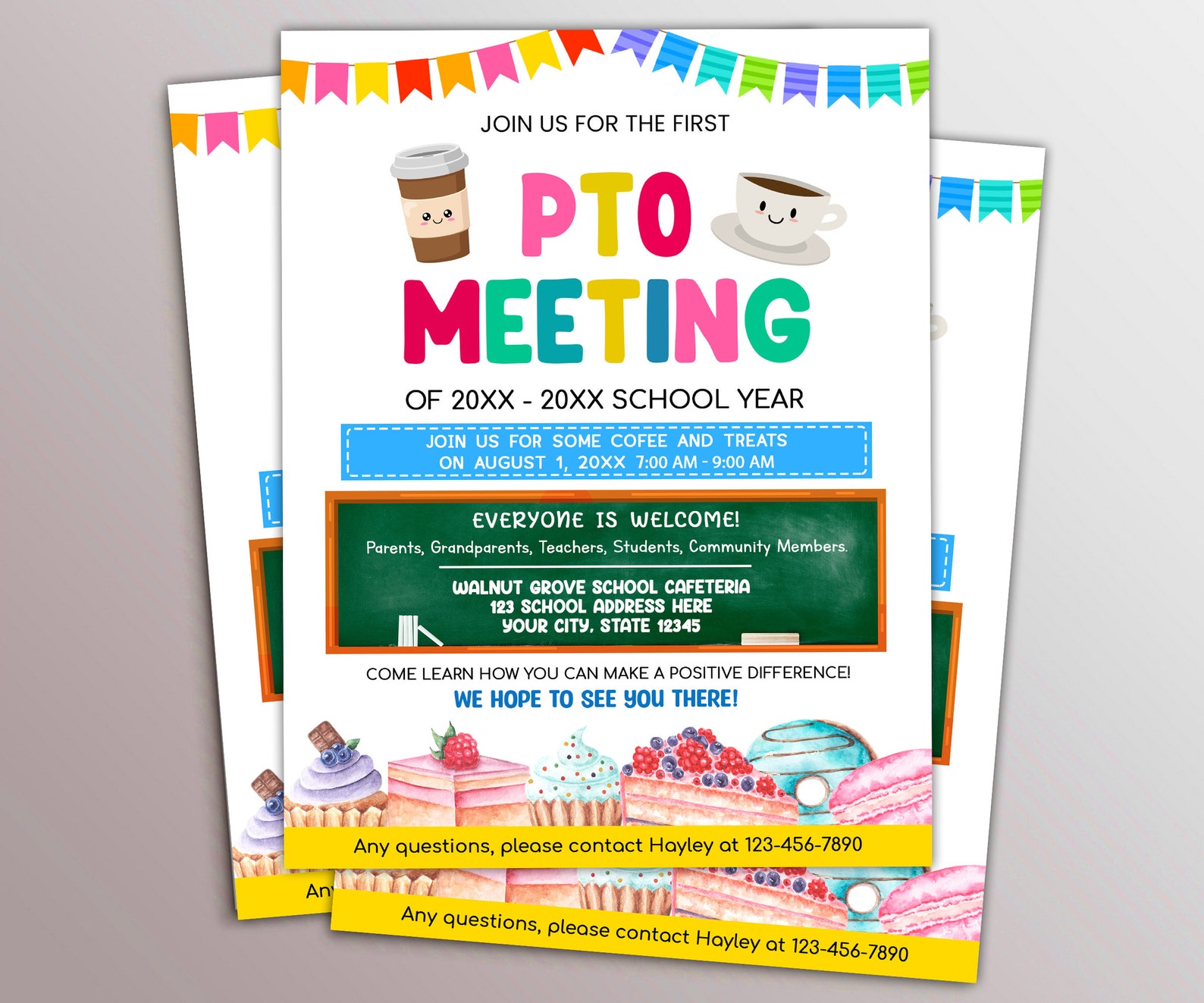 Editable PTO PTA Meeting Flyer Template Back to School - Etsy