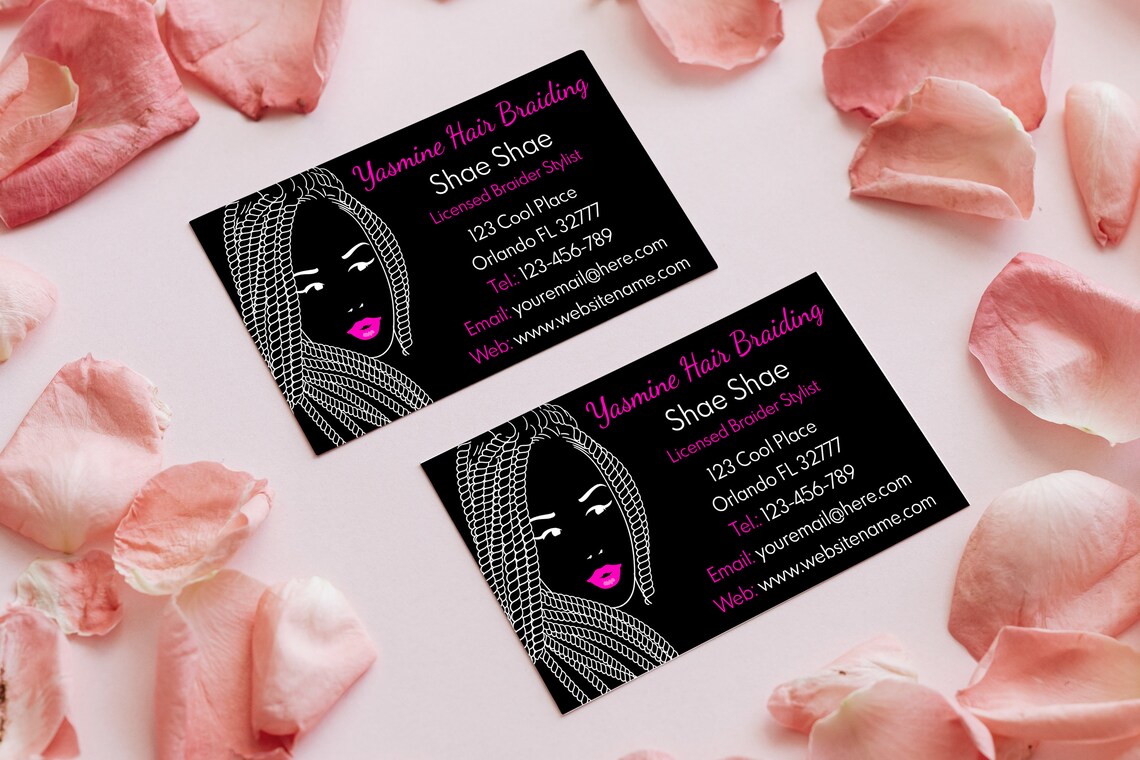 Hair Braiding Business Card, Hair Business Card Design, Hair Extension ...