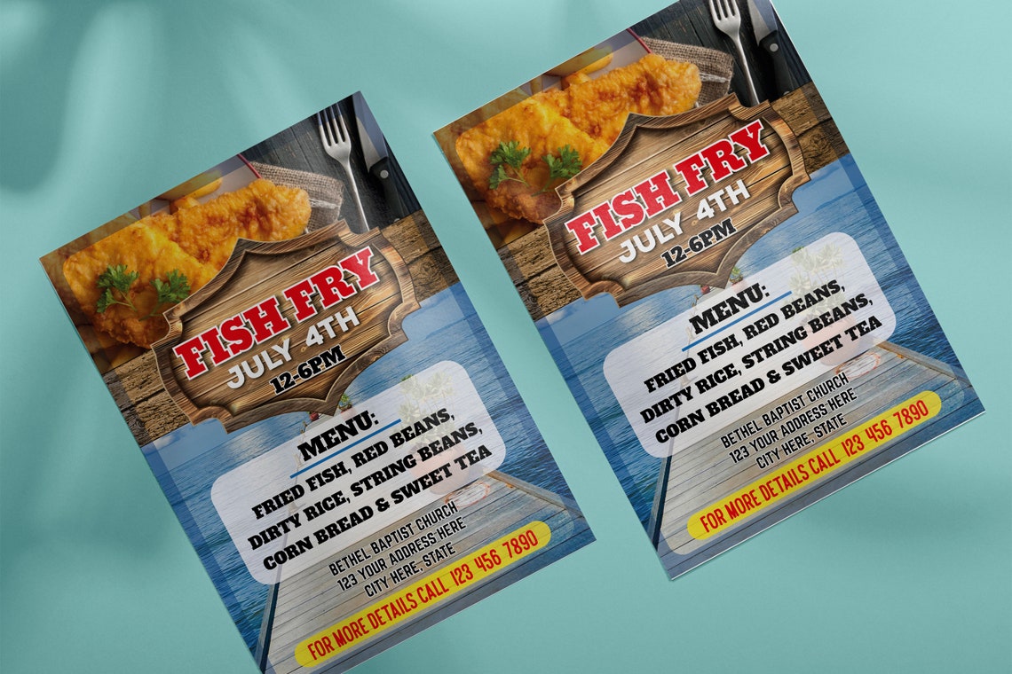 Editable Fish Fry Invitation, Downloadable Printable Fish Fry ...