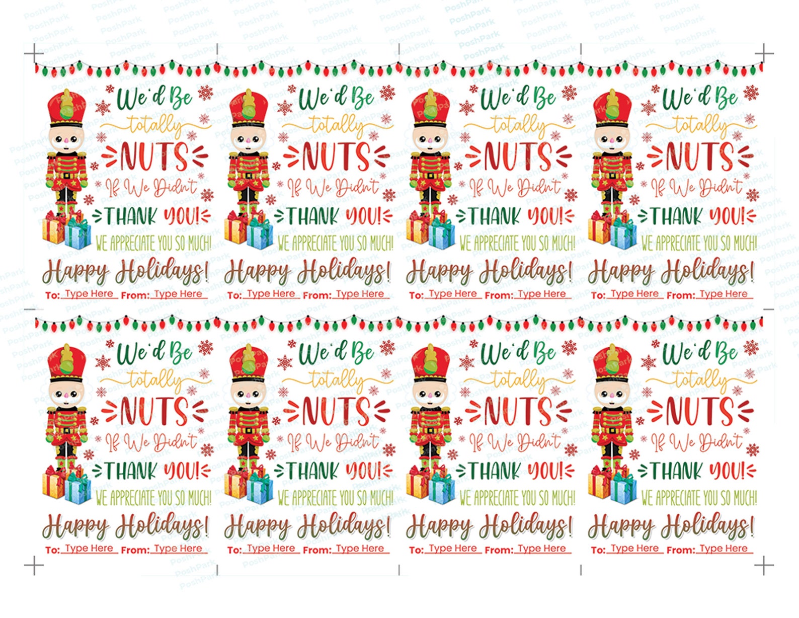 Editable Christmas Nut Gift Tags Staff Employee Nurse Teacher - Etsy