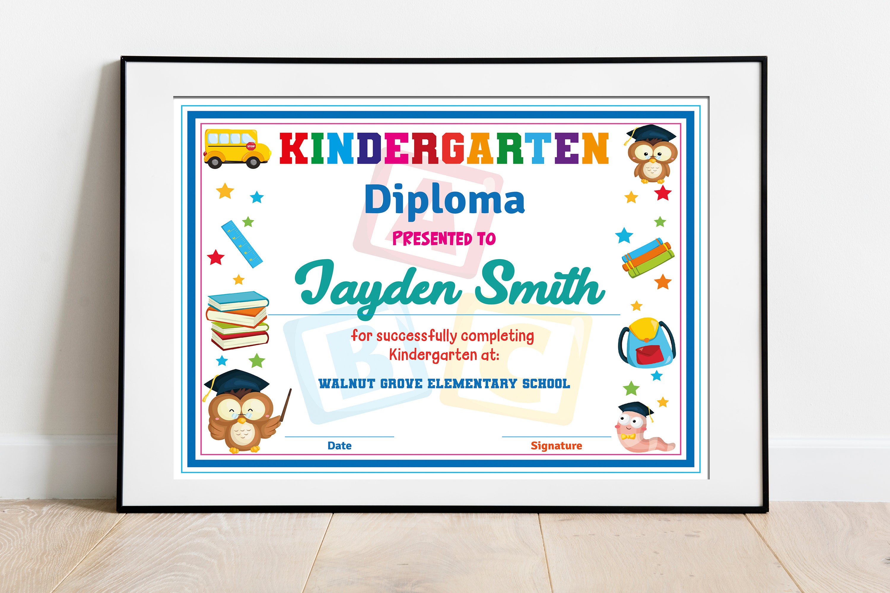 Editable Kindergarten Diploma Template, Kinder Diploma Template ...