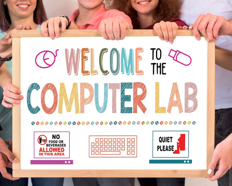 PDF Welcome to the Computer Lab Sign White Printable School - Etsy