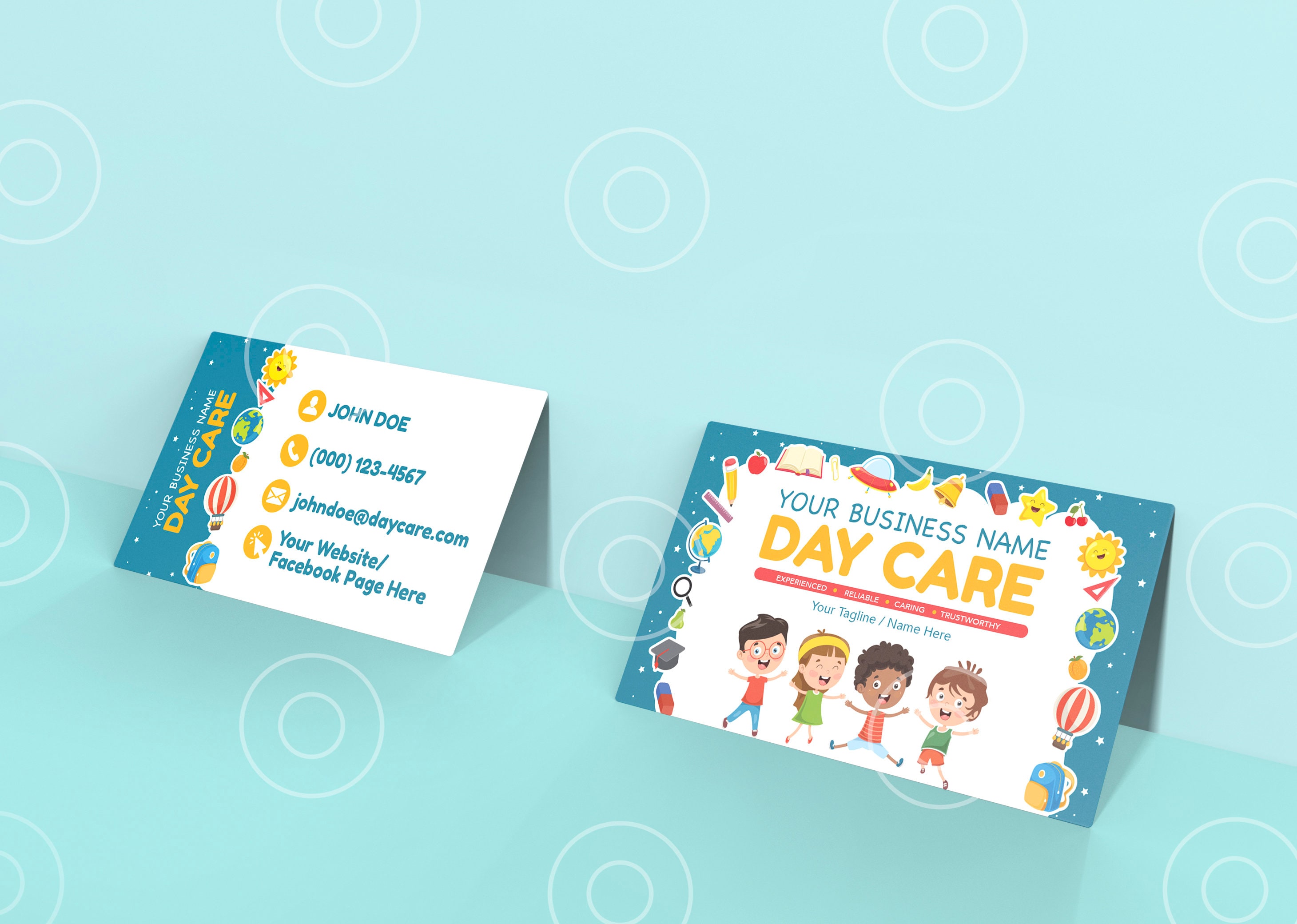 Day Care Business Cards| Babysitting Business Card | EDITABLE ...
