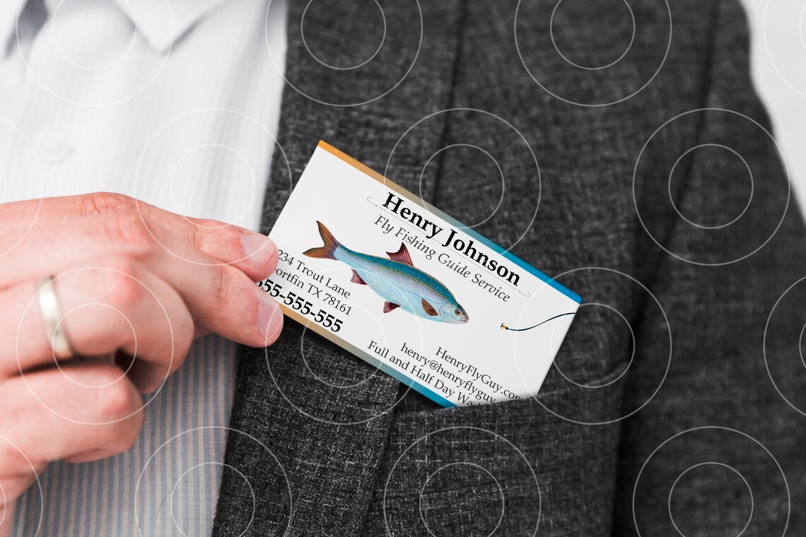 Editable Fishing Business Card, DIY Printable Fishing Business Card ...