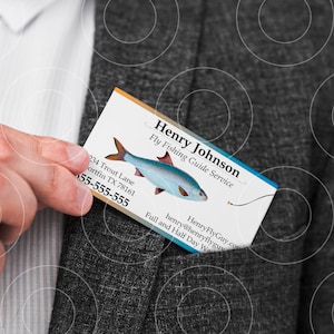 Editable Fishing Business Card, DIY Printable Fishing Business Card ...