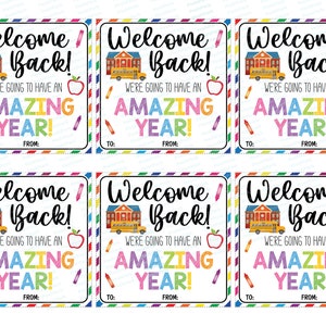 Printable Welcome Back to School Gift Tags, Back to School Tags for ...