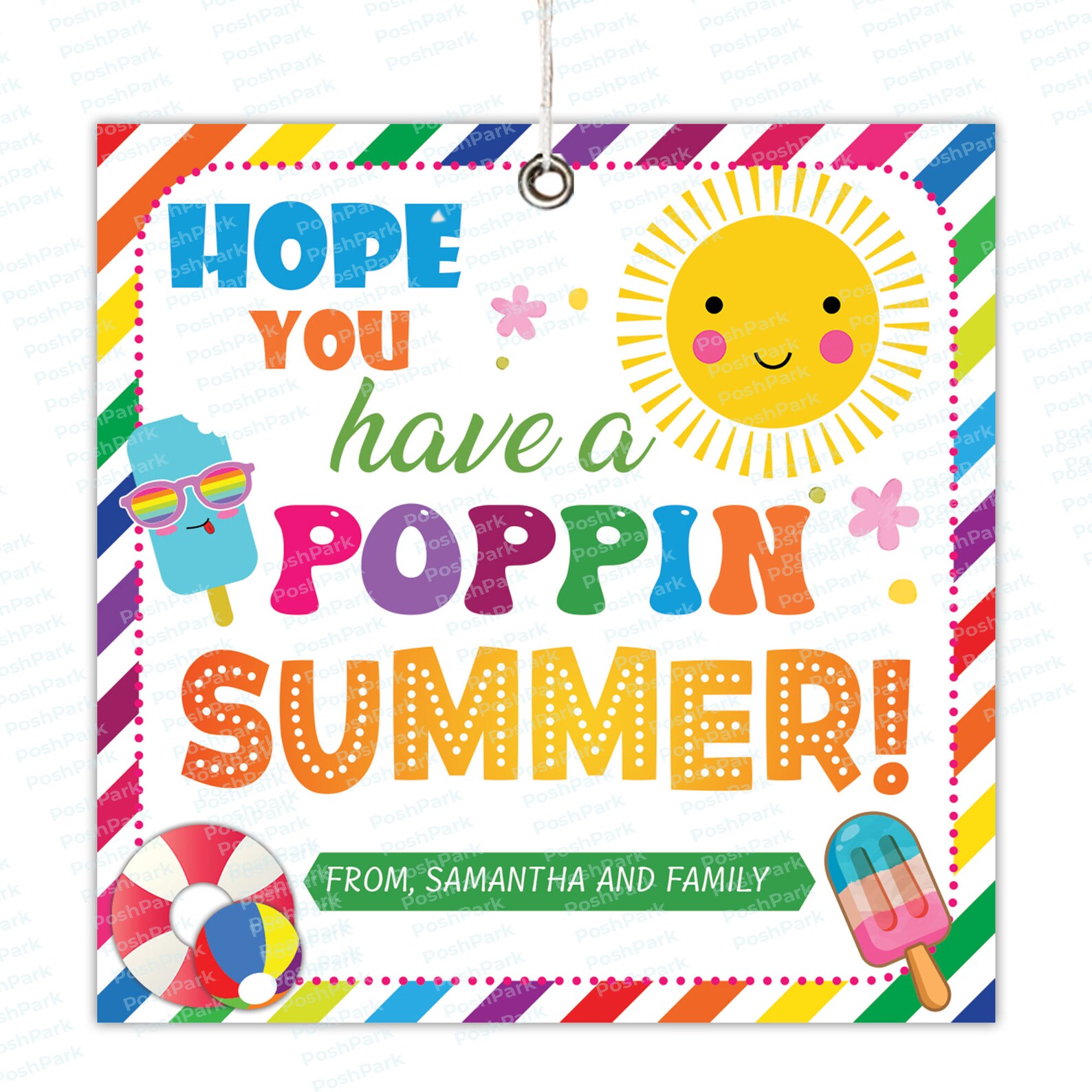 EDITABLE Hope You Have a Popping Summer Tag, Customizable Summer Gift ...