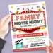 Editable Family Movie Night Flyer, School Church Benefit Fundraiser ...