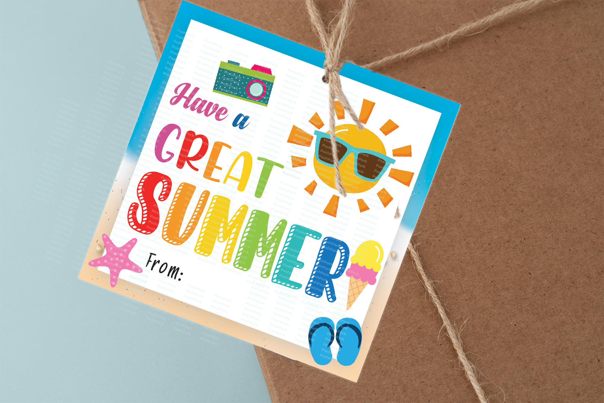 PRINTABLE PDF Have A Great Summer Tag Colorful Summer Gift - Etsy