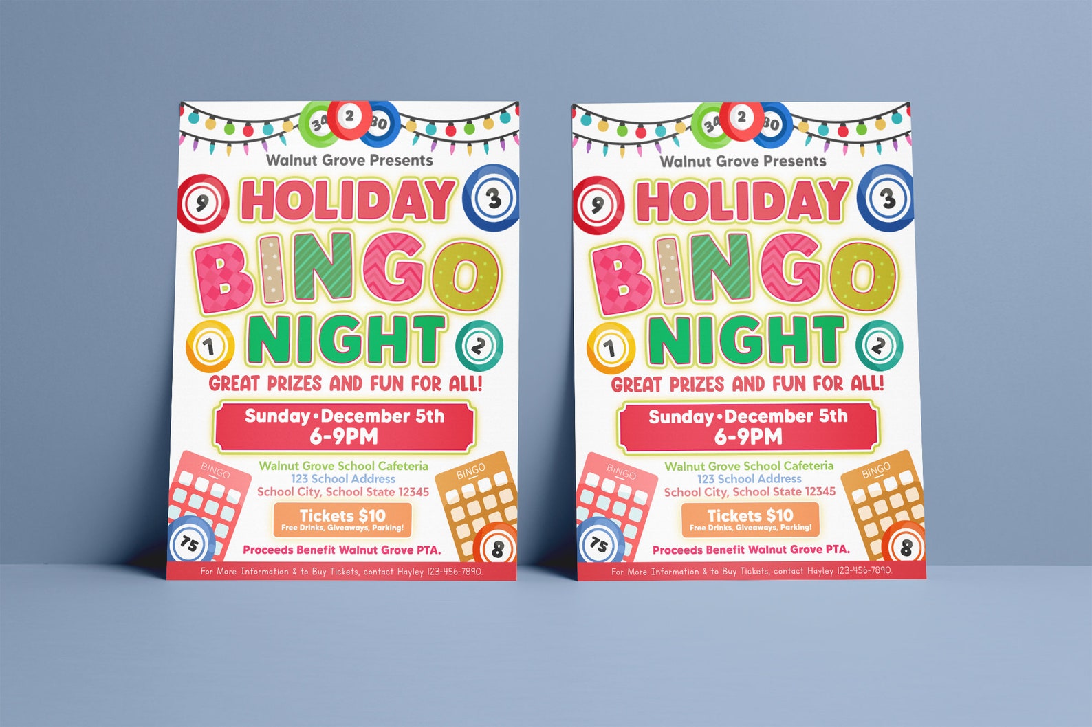 Editable Holiday Bingo Night Flyer Template, Christmas Family Game ...