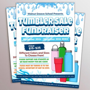 Editable Tumbler Sale Fundraiser Flyer Template, Coffee Cup to Go Mug ...
