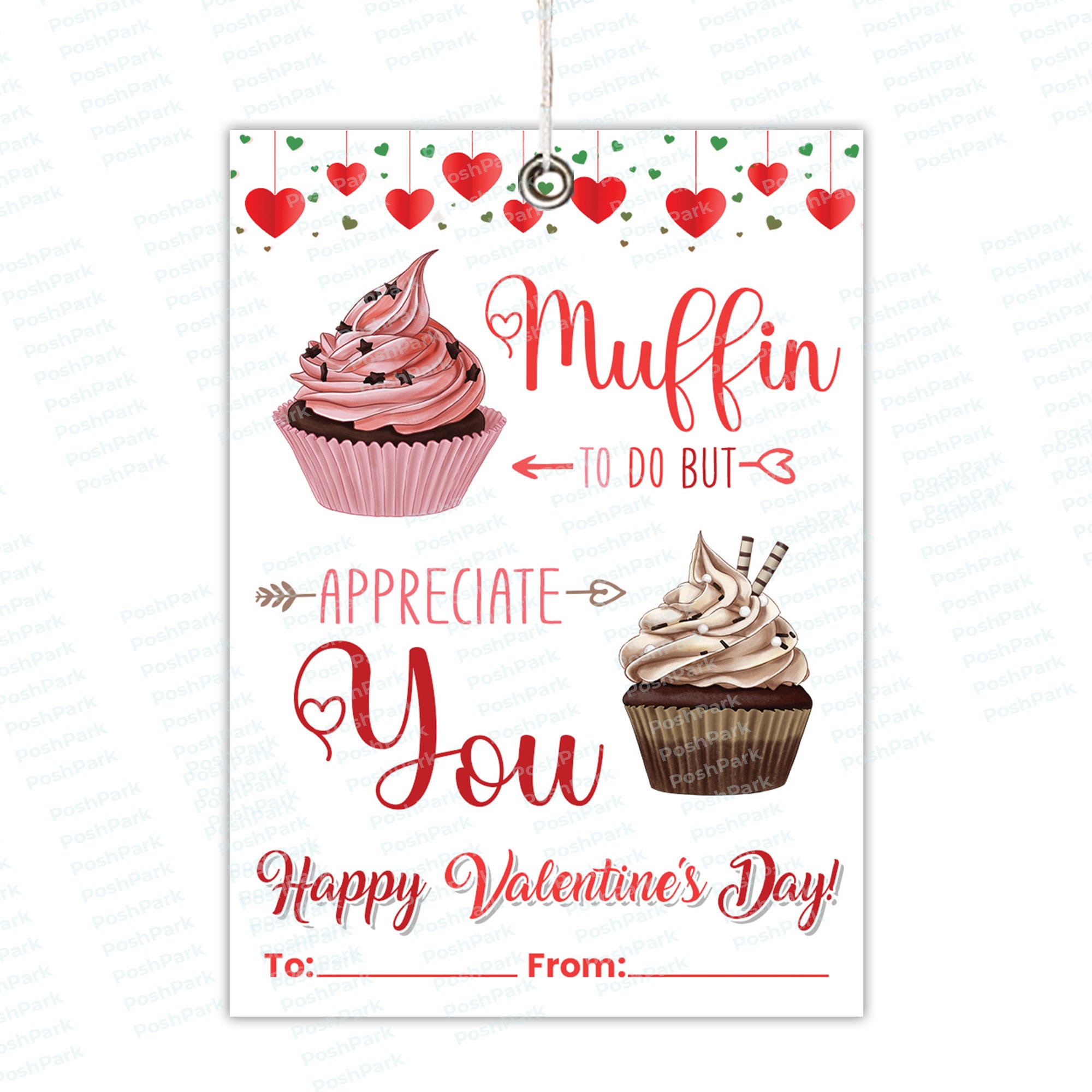 EDITABLE Valentine Gift Tag, Editable Tags, Muffin to Do but Appreciate ...