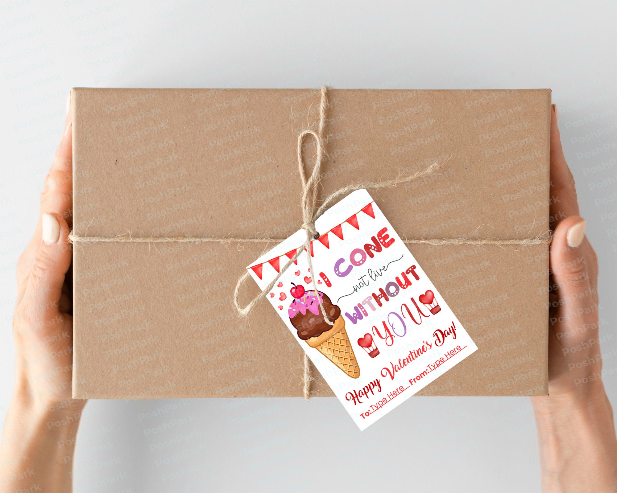 Sweet Valentines Day Favor Gift Tags, Happy Valentines Day, I Cone Not ...