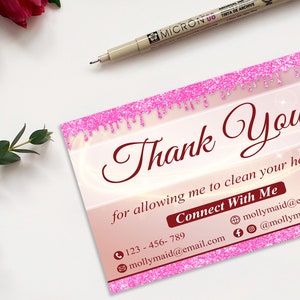 Cleaning Business Thank You Card Template | Printable Cleaning Service ...