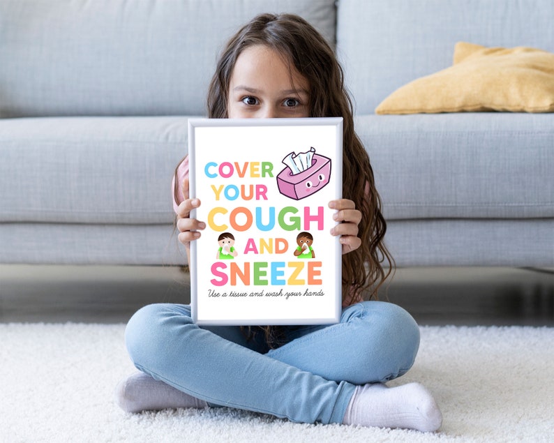 Printable Cover Your Mouth When You Cough or Sneeze Sign PDF - Etsy