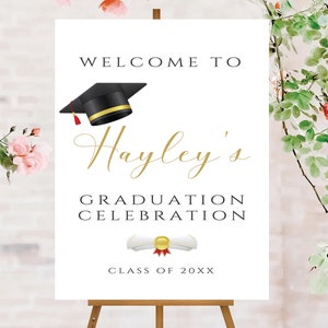 Grad Party Welcome Sign Graduation Welcome Poster Minimalist - Etsy