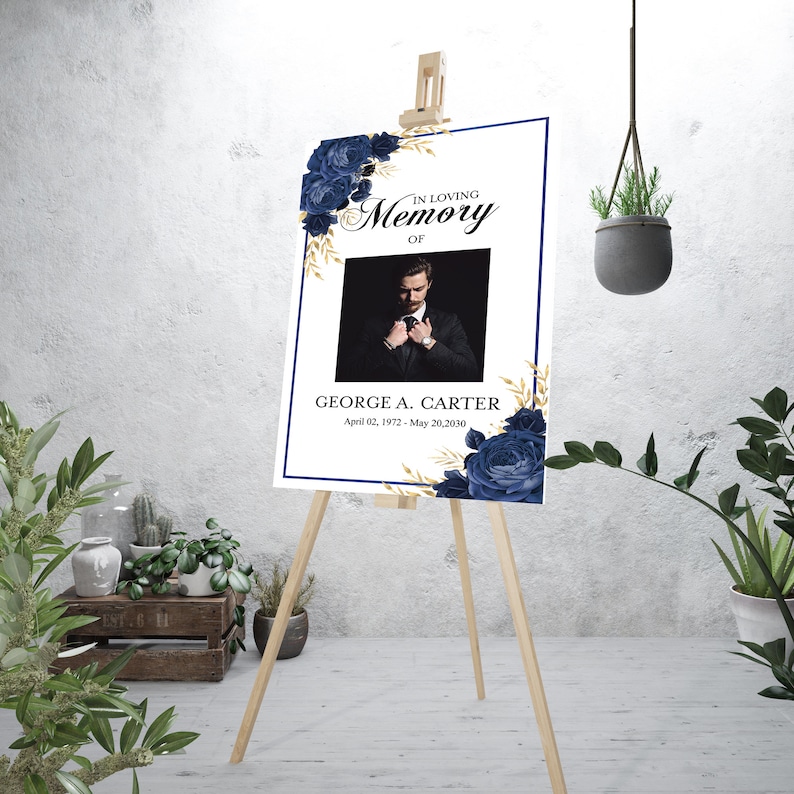 Editable Funeral Welcome Sign Template for Man Memorial - Etsy