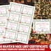 Editable Mini Christmas Nice List Certificate Instant - Etsy