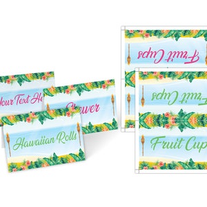 Luau Place Cards, Luau Food Labels, Hawaiian Food Labels, Luau Buffet ...