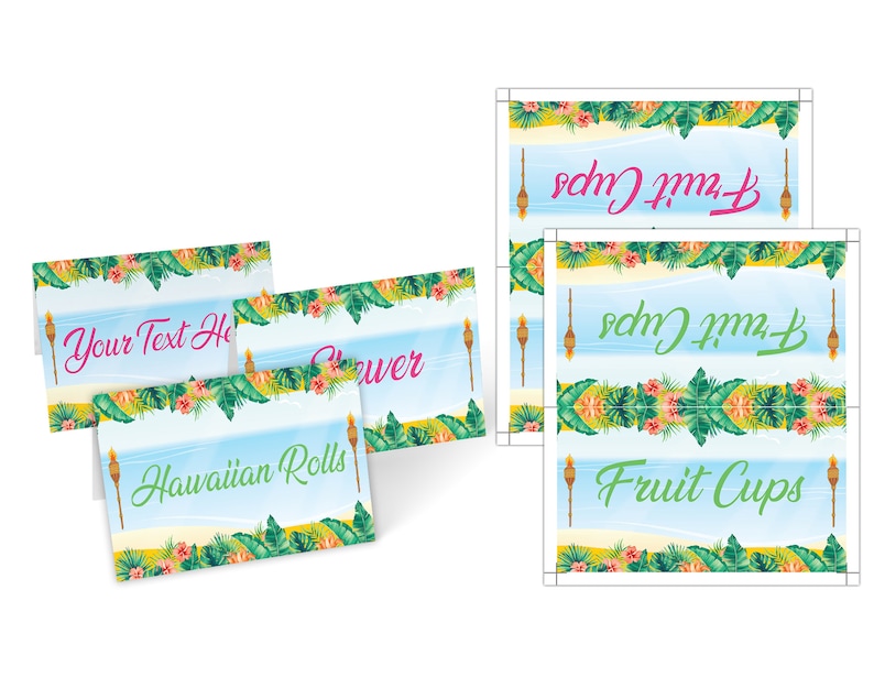 Luau Place Cards, Luau Food Labels, Hawaiian Food Labels, Luau Buffet ...