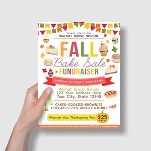 Editable Fall Bake Sale Flyer, Printable Halloween Invite, Community ...