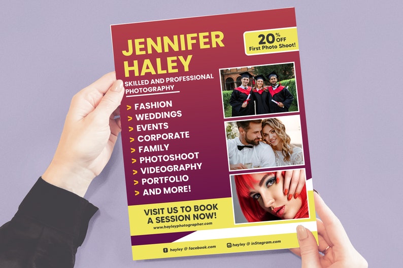 Editable Photographer Flyer Template, Photography Brochure, Photography ...
