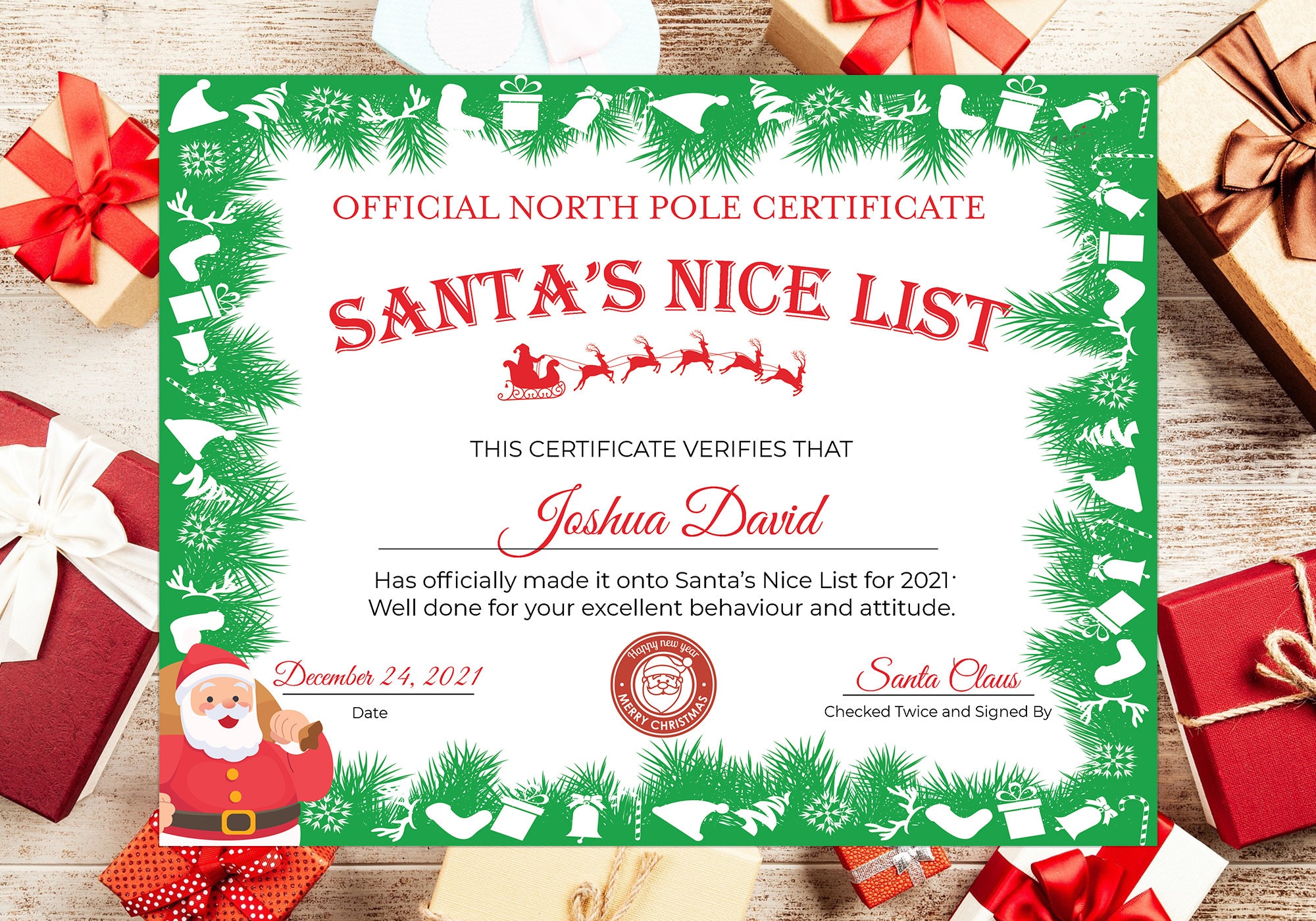 Editable Santa Naughty Nice List Certificate Bundle, Set of 2 Christmas ...
