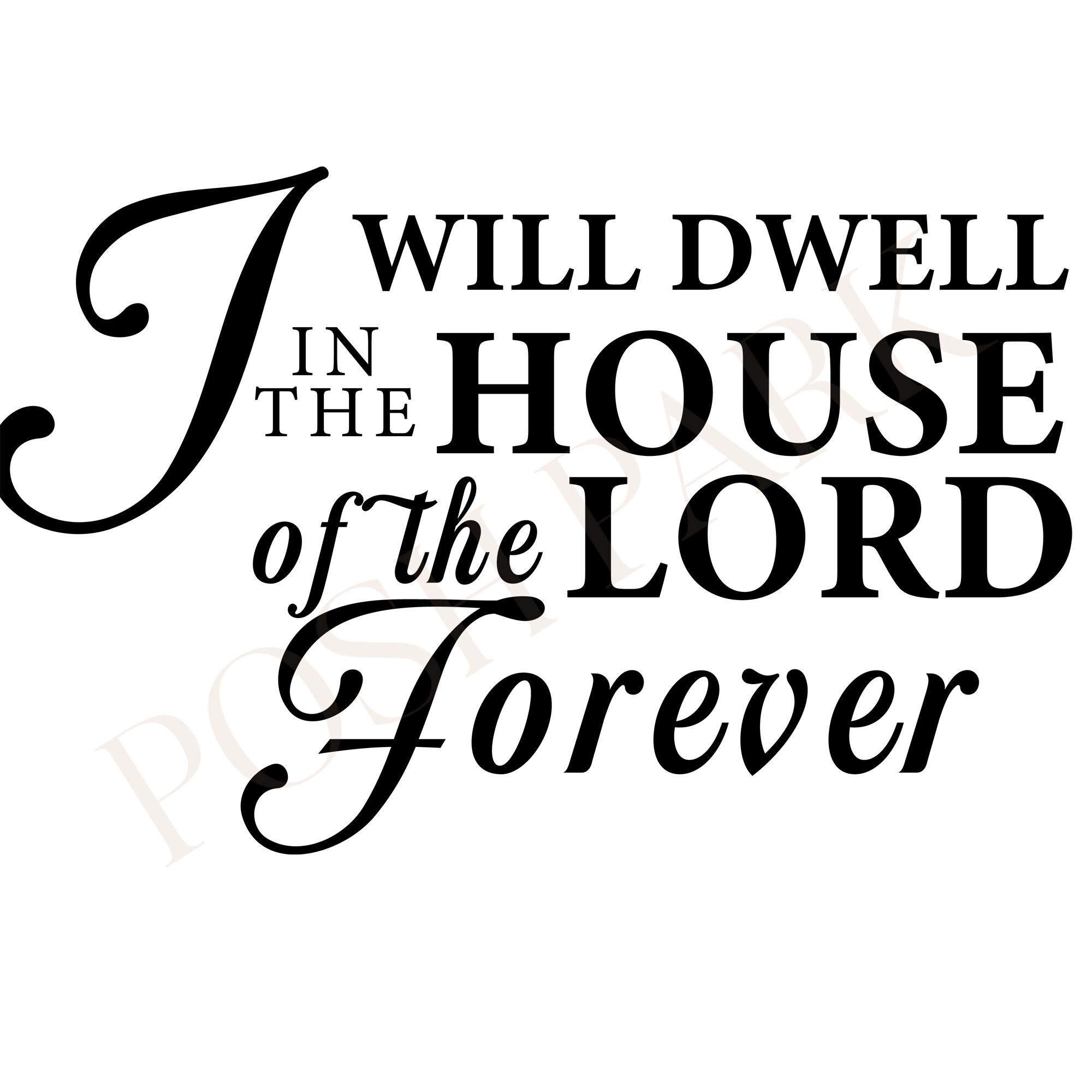 Sets of 4 Funeral Program Word Art Titles, I Will Dwell in the House of ...