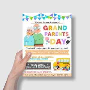 EDITABLE Grandparents Day Invite Template, Family School Printable ...