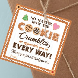 PDF No Matter How the Cookie Crumbles Tag, Cute Employee Appreciation ...