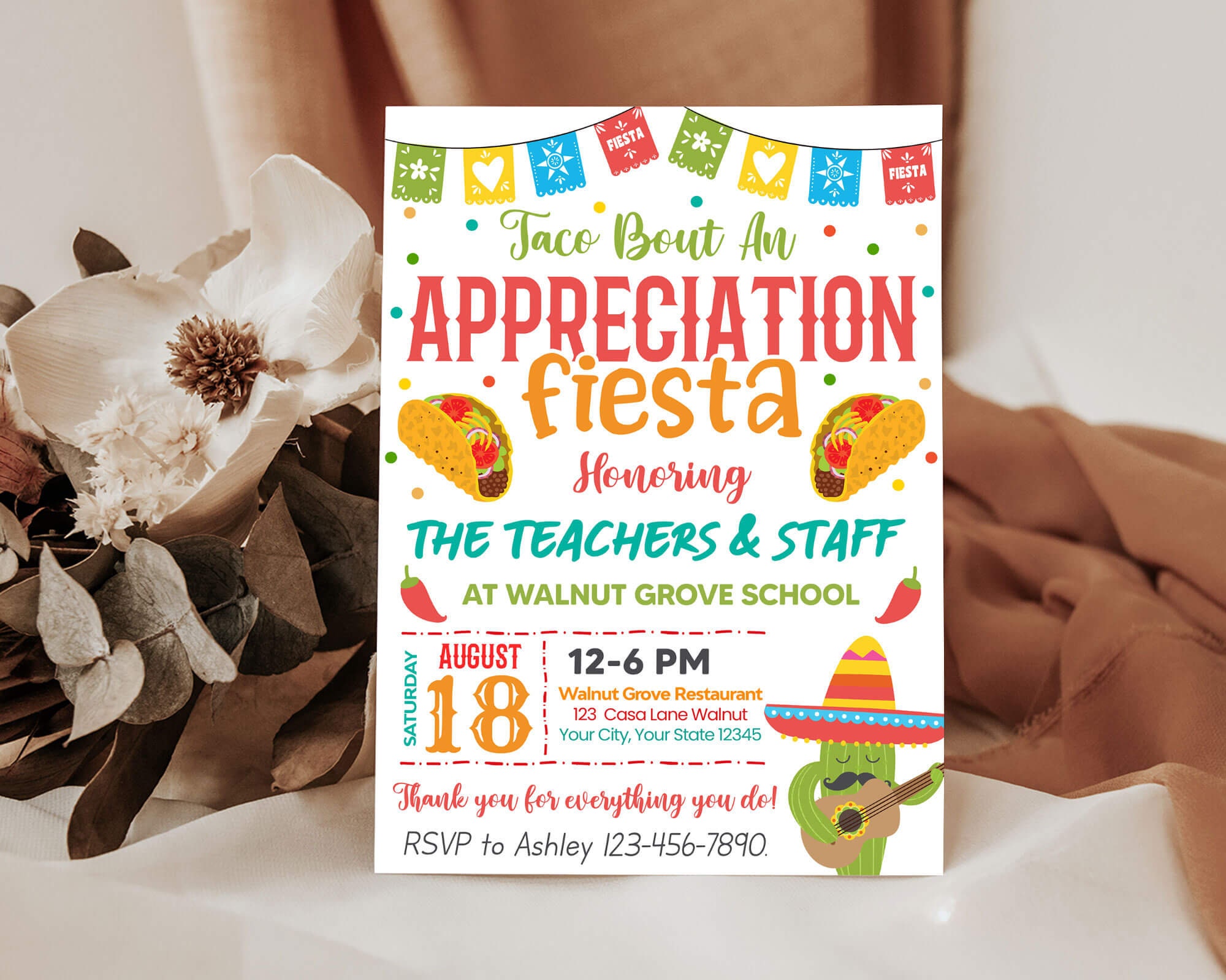 Editable Taco Bout an Appreciation Invitation, Fiesta Appreciate Party ...