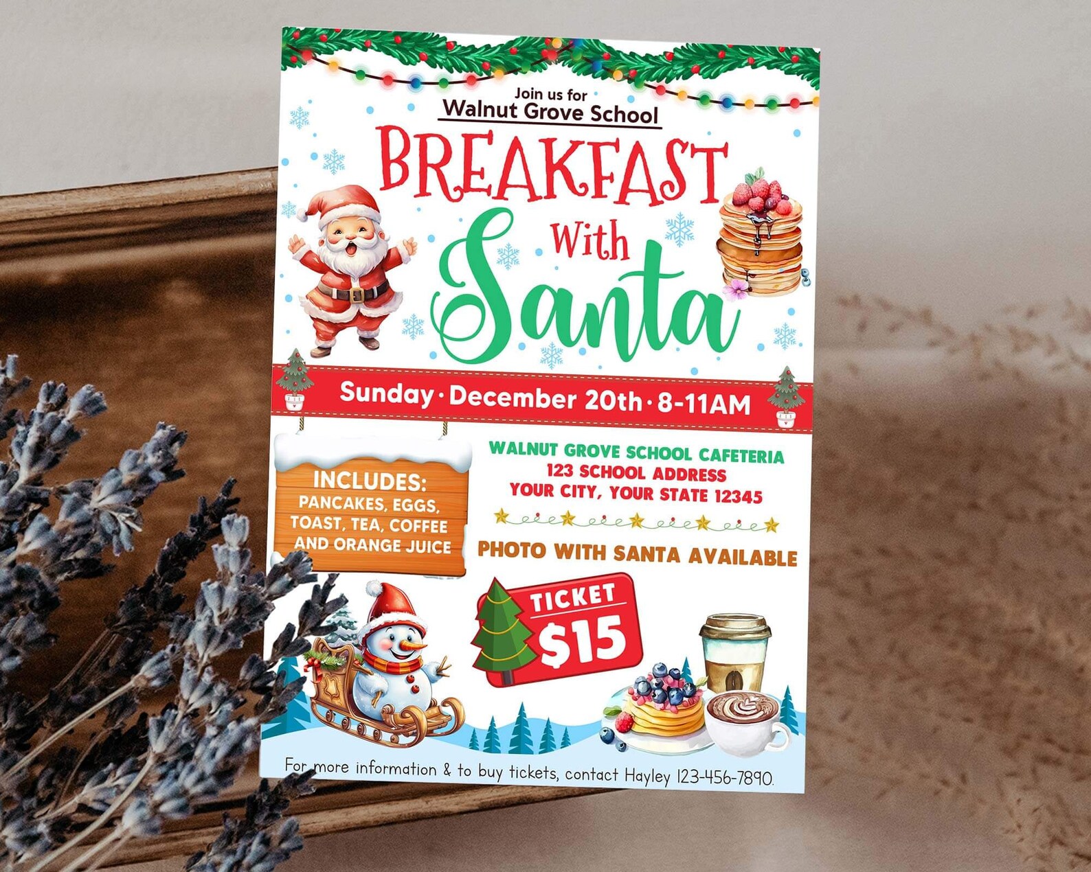Editable Breakfast With Santa Flyer Template, Meet Santa Flyer ...