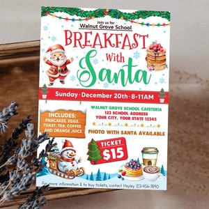 Editable Breakfast With Santa Flyer Template, Meet Santa Flyer ...
