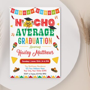 Nacho Average Grad Invite | Fiesta Themed Graduation Invite | Fiesta ...