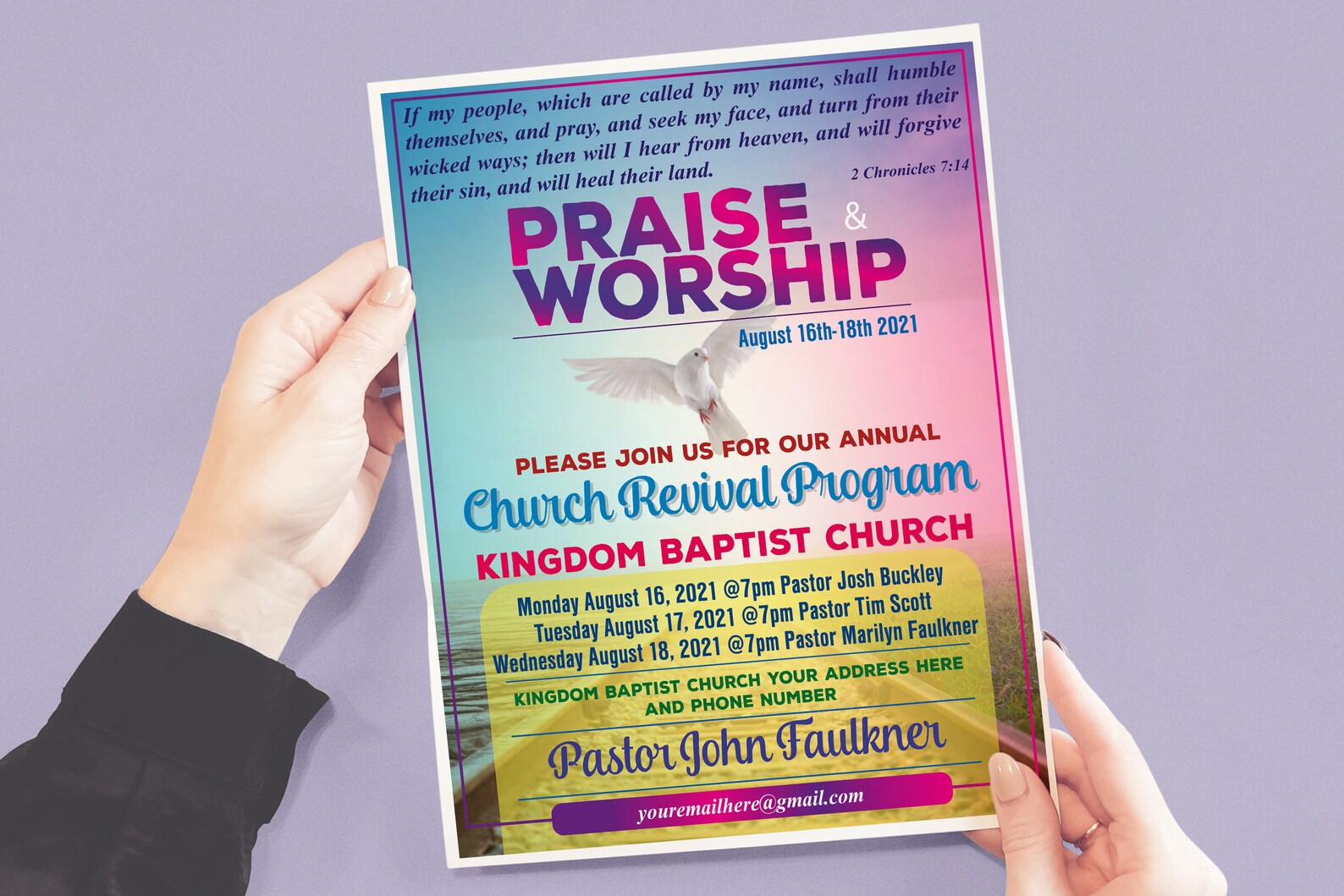 Editable Church Flyer Printable Church Event Flyer With White - Etsy