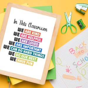 In This Classroom We Are, Classroom Quotes, Classroom Wall Art Digital ...