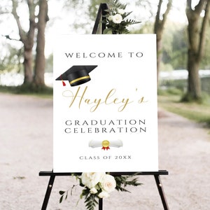 Grad Party Welcome Sign Graduation Welcome Poster Minimalist - Etsy