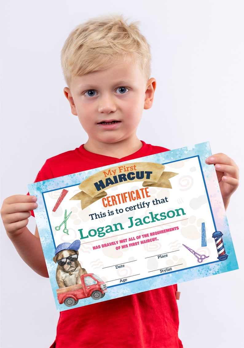 EDITABLE First Haircut Certificate Download Bundle, Boys and Girls ...