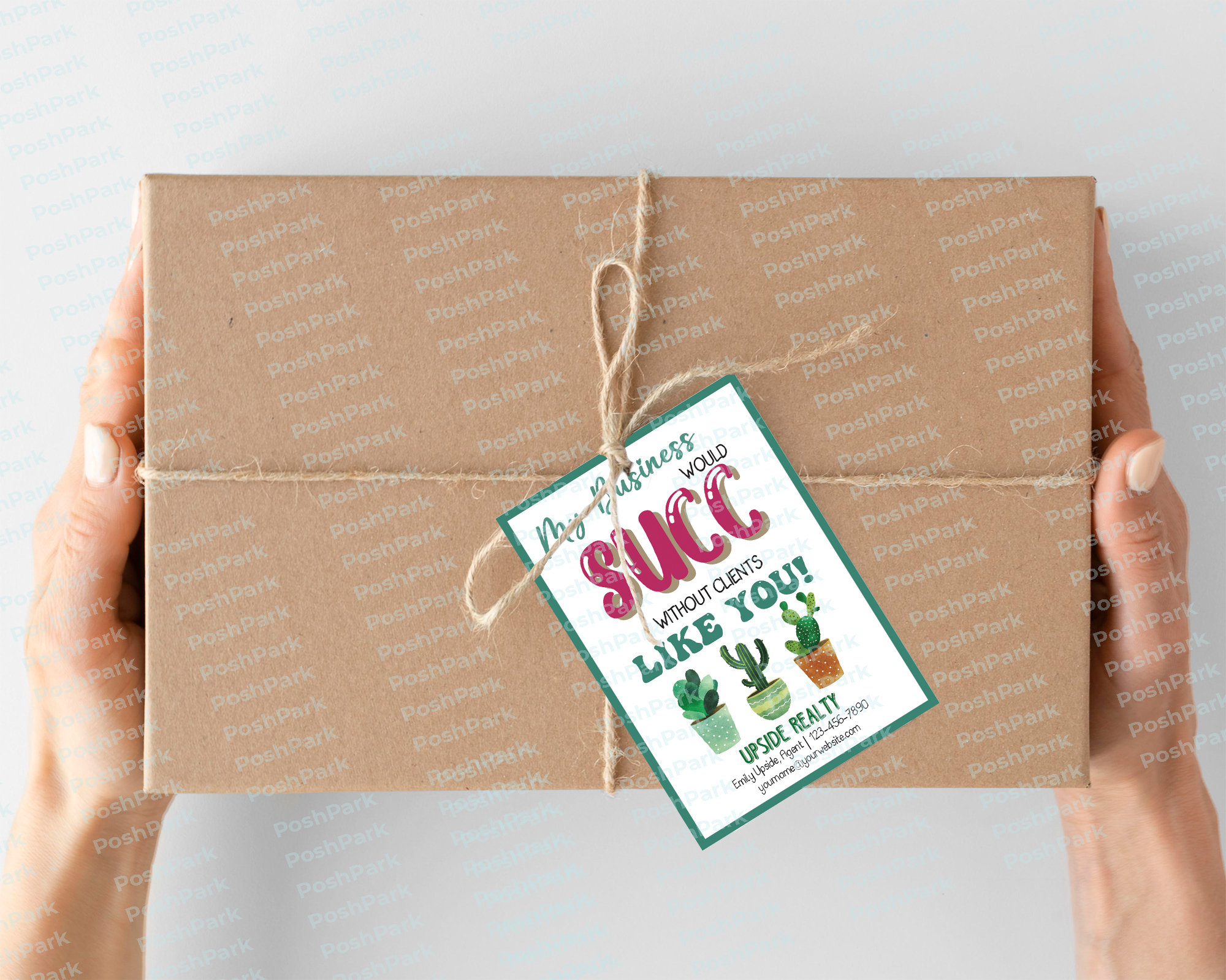 Editable Succulent Gift Tag, Customizable Realtor Pop by Tag, My ...