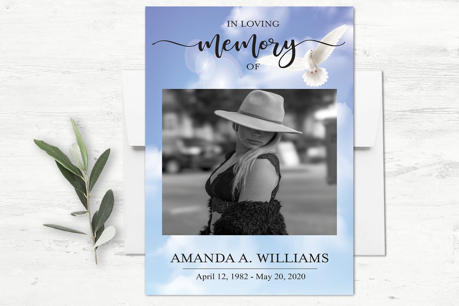 Dove Funeral Program 4 Page Editable Program for Funeral - Etsy