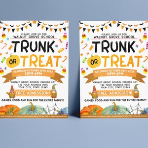 Editable Trunk or Treat Invite, School Neighborhood Church Trunk or ...