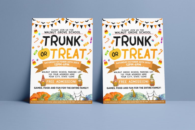 Editable Trunk or Treat Invite, School Neighborhood Church Trunk or ...
