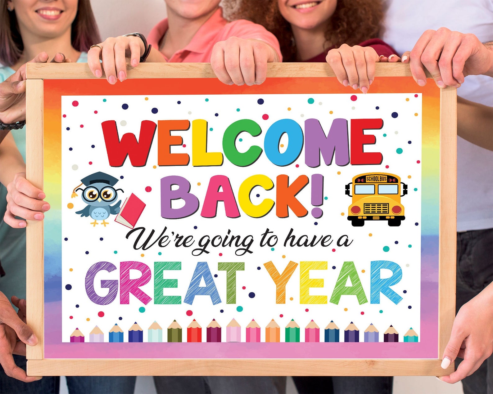 Back to School Welcome Sign PRINTABLE Colorful Welcome Back - Etsy