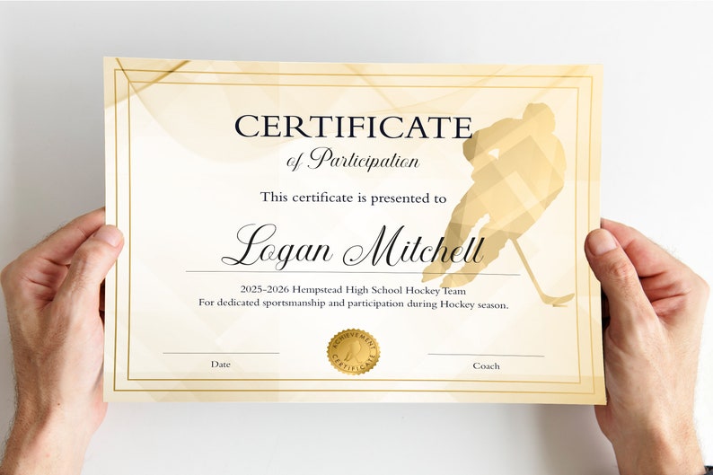 Editable Hockey Certificates Printable Hockey Award | Etsy