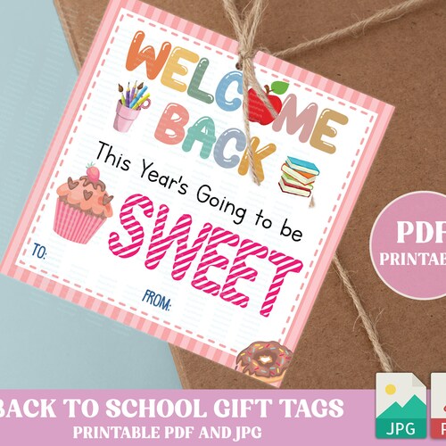 Welcome Back to School Gift Tag Editable First Day of School - Etsy