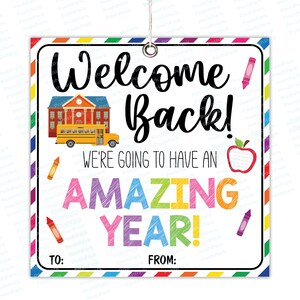 Printable Welcome Back to School Gift Tags, Back to School Tags for ...
