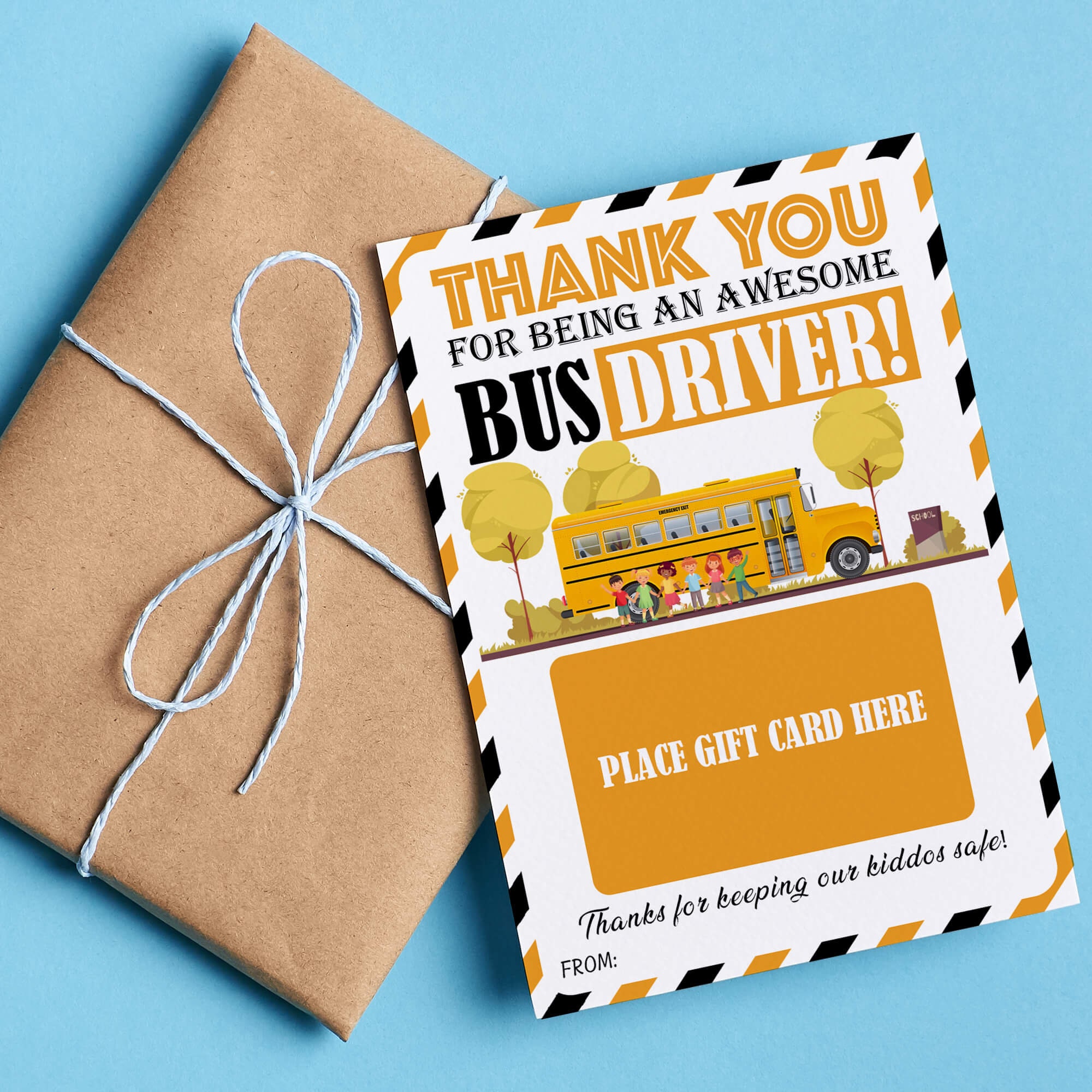 Bus Driver Thank You Card, Bus Driver Gift Card Holder, Bus Driver ...